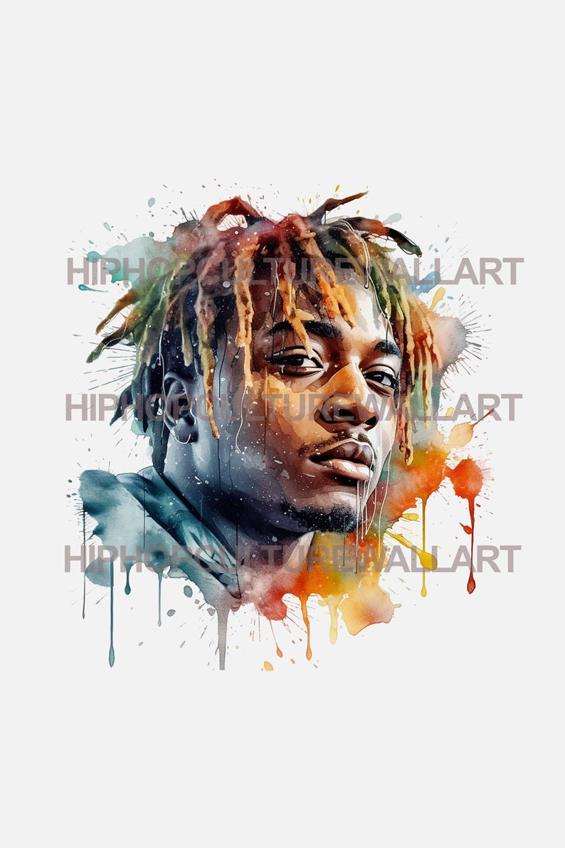Juice Wrld Hi Res Printable File Digital Art Portrait Etsy