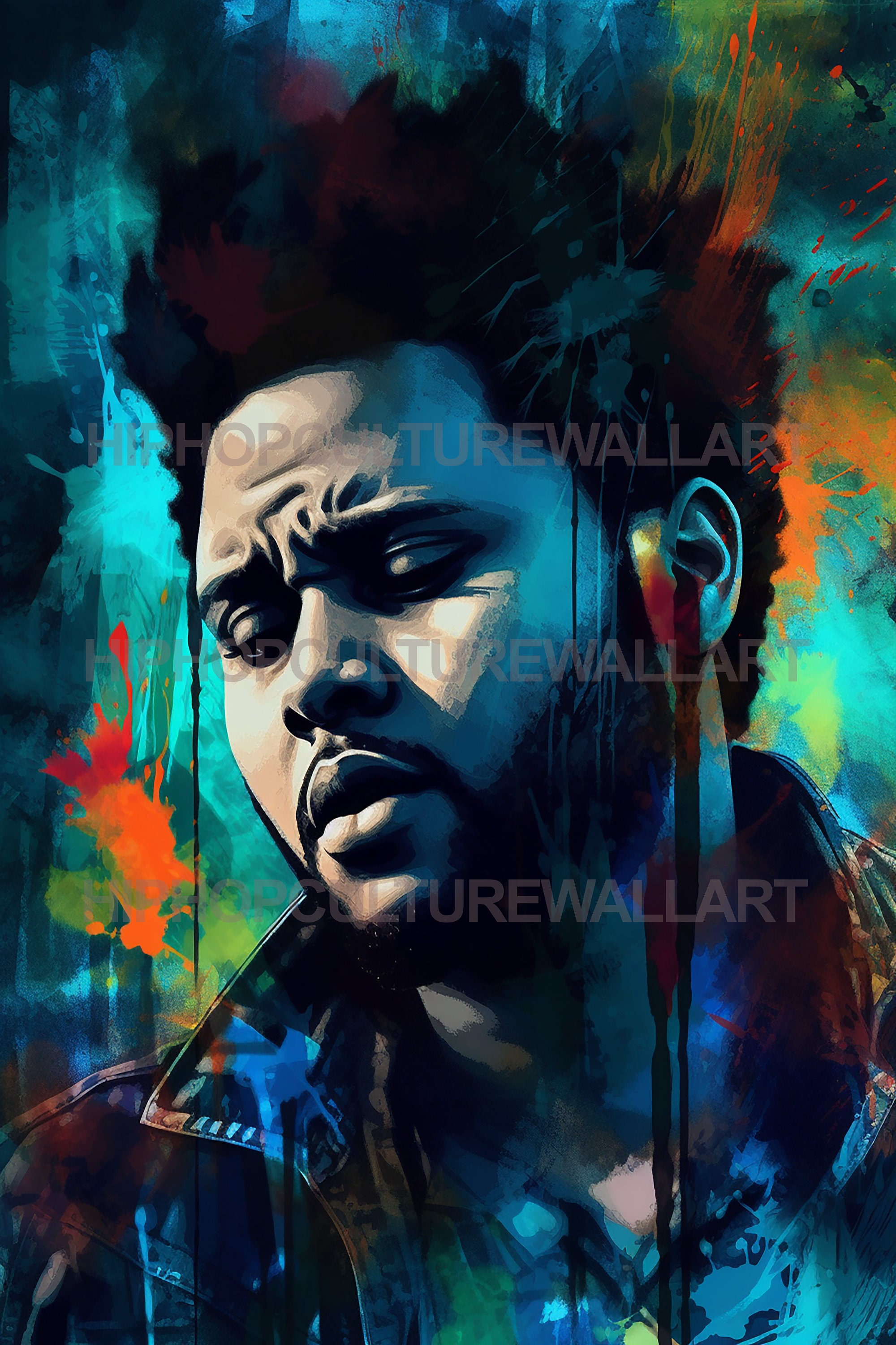 The Weeknd Color Smash Hi-res PRINTABLE FILE Digital Art - Etsy