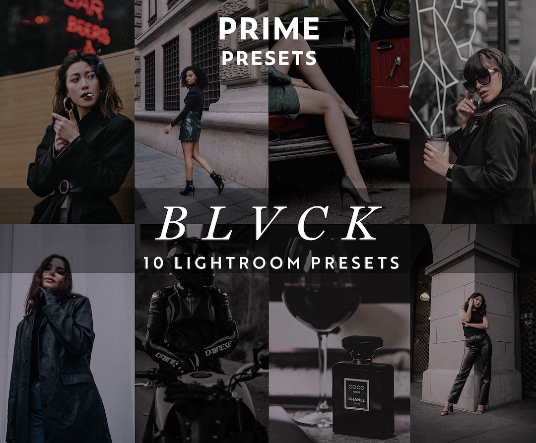 10 BLACK Lightroom Mobile & Desktop Presets, Dark Aesthetic Influencer ...