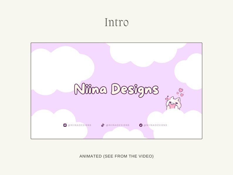 KAWAII Youtube Channel Branding Kit | Banner, Animated Intro and Outro ...