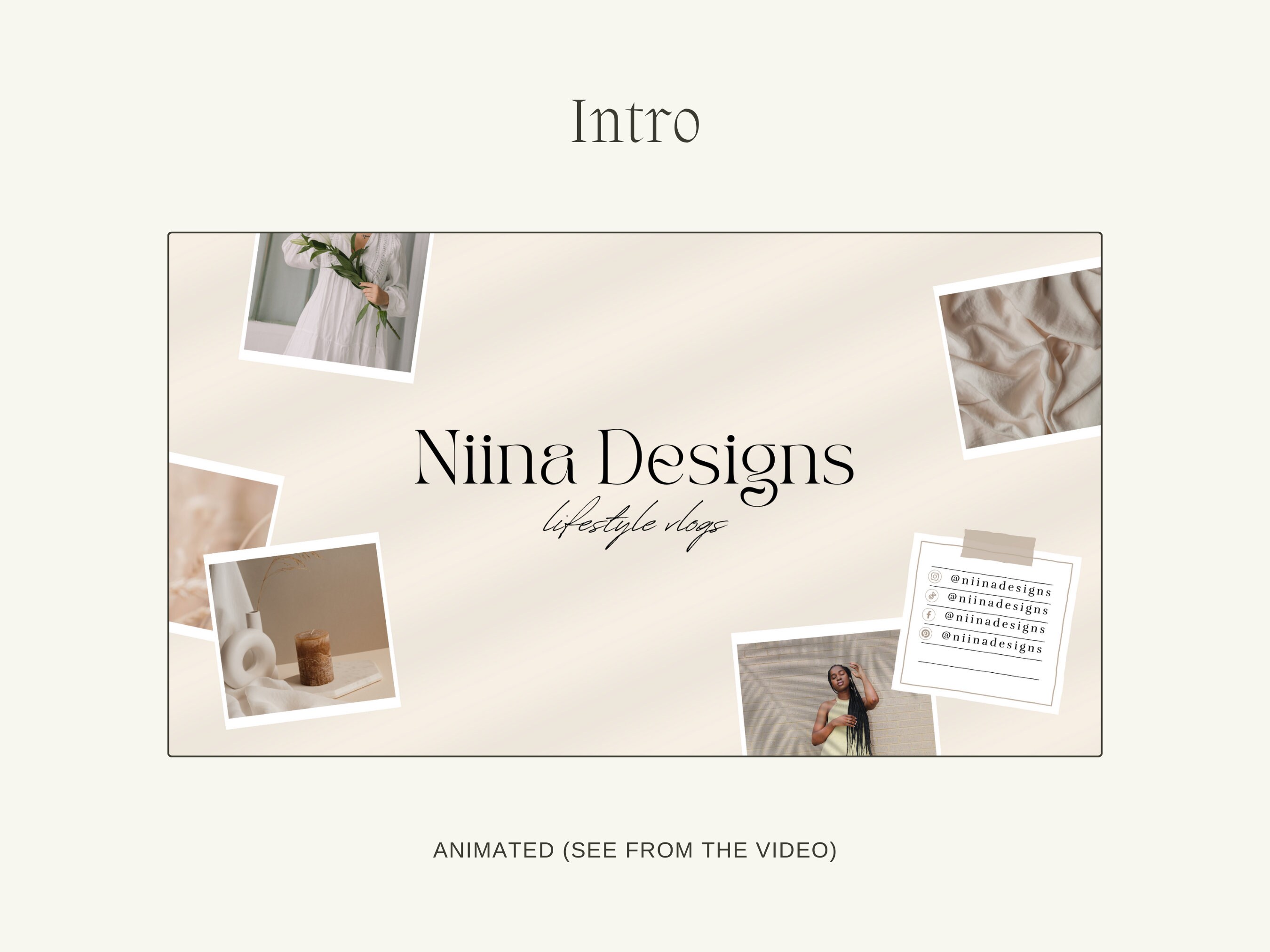 BEIGE BOHO Youtube Channel Branding Kit | Banner, Animated Intro and ...