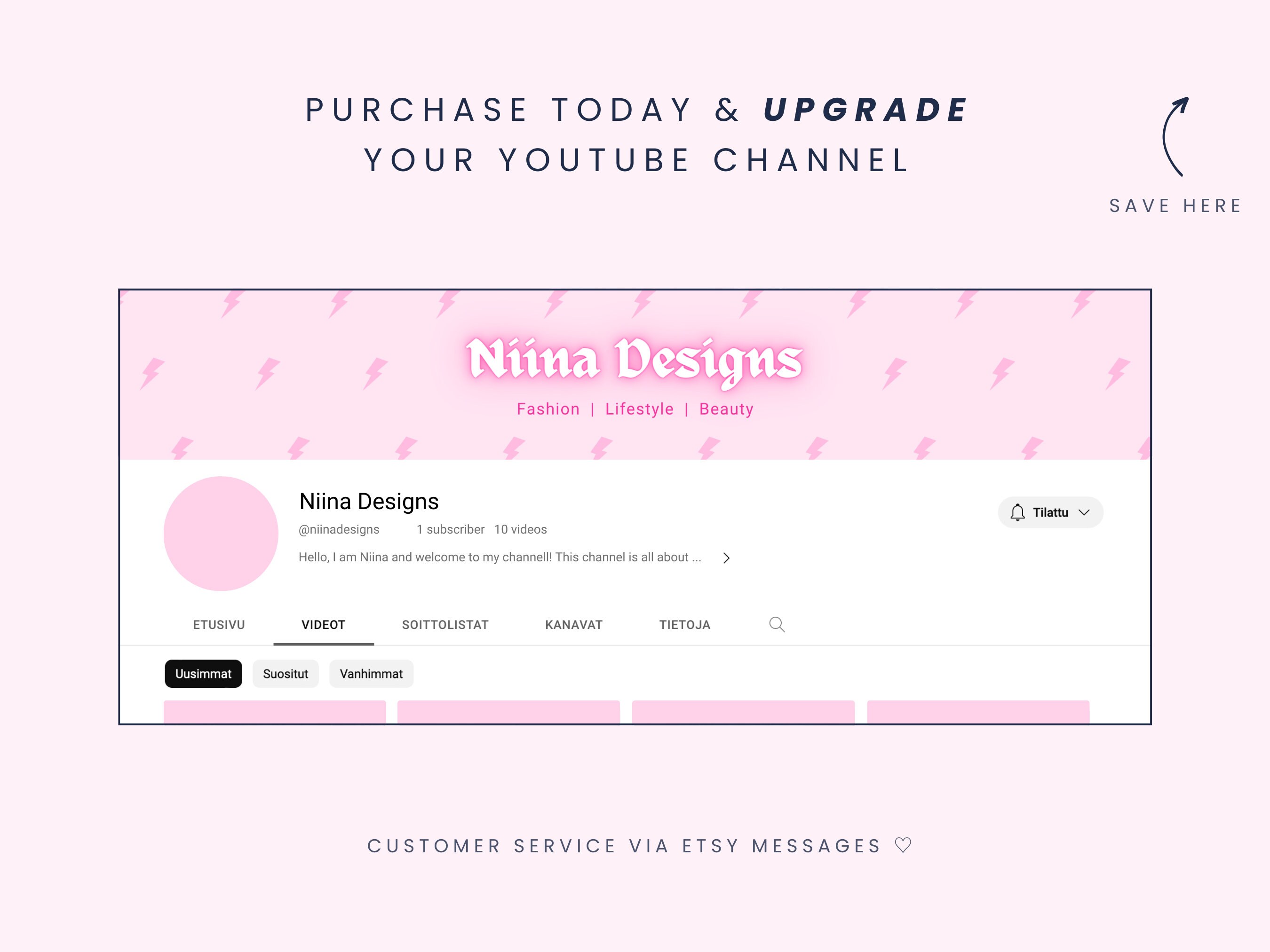 PINK 2000s Youtube Channel Branding Kit Banner Animated - Etsy