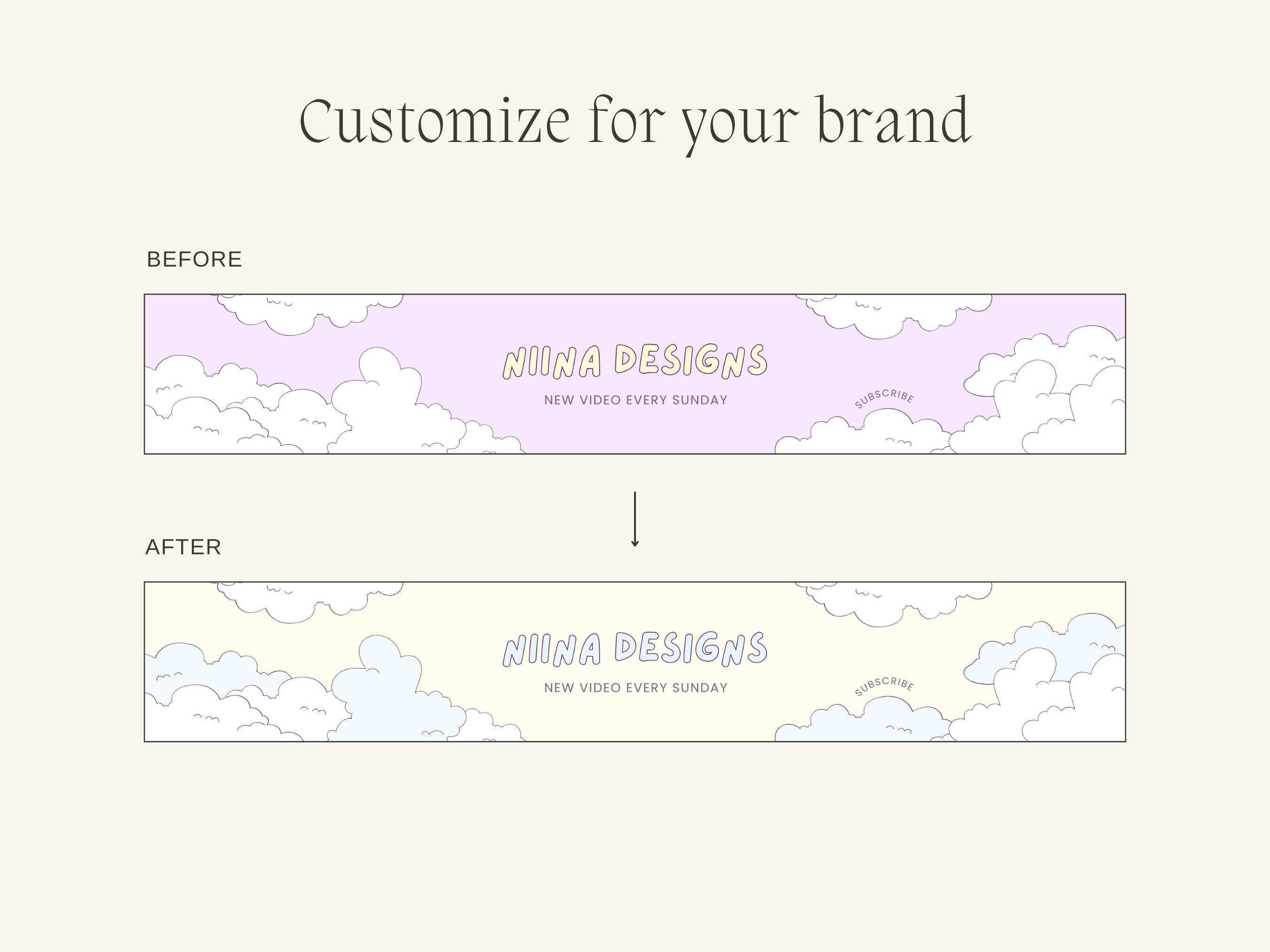 PASTEL SKY Youtube Channel Branding Kit | Banner, Animated Intro and ...