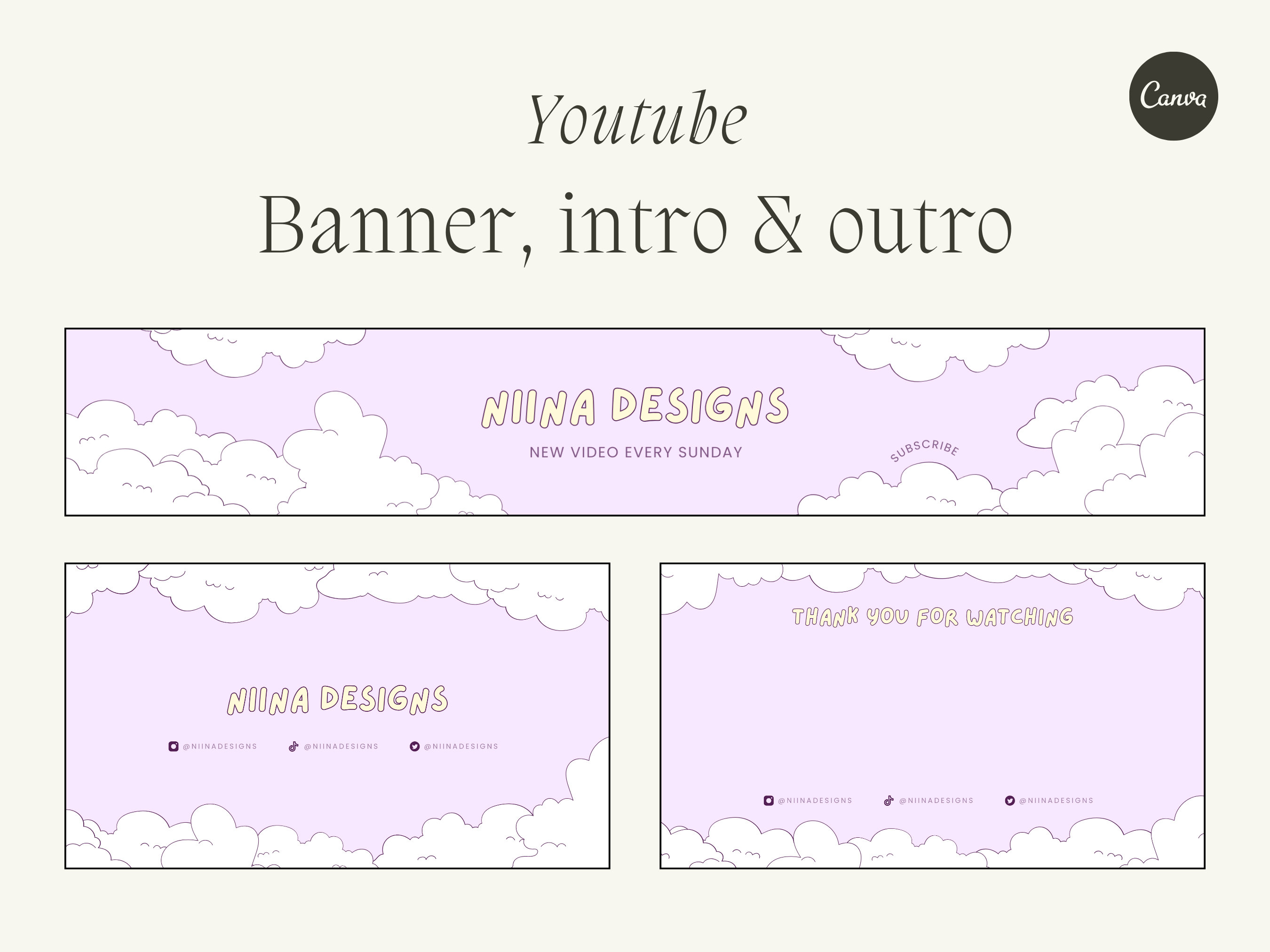 PASTEL SKY Youtube Channel Branding Kit Banner, Animated Intro and ...