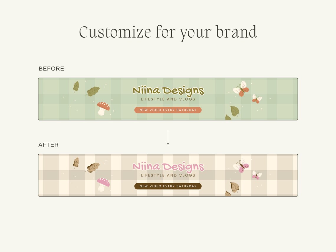 COTTAGE CORE Youtube Channel Banner | Editable Canva Template | Forest ...