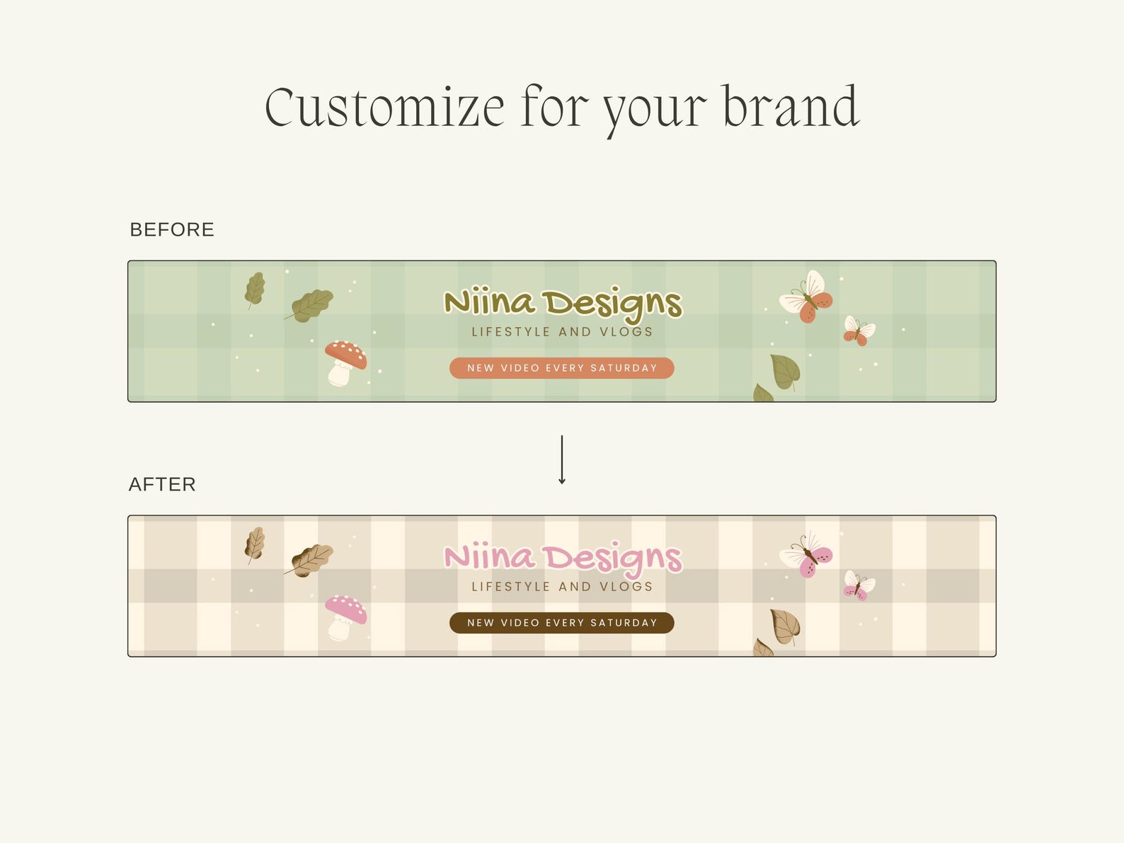 COTTAGE CORE Youtube Channel Banner | Editable Canva Template | Forest ...