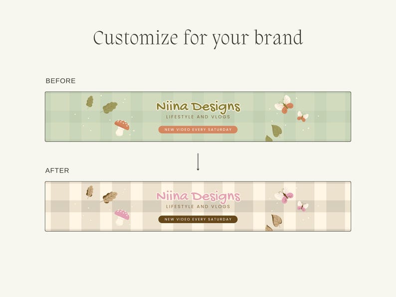 COTTAGE CORE Youtube Channel Banner | Editable Canva Template | Forest ...