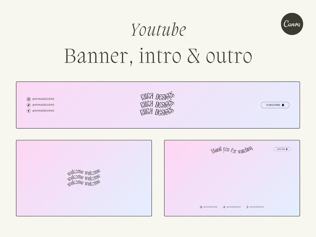 SIMPLE Youtube Channel Branding Kit | Banner, Animated Intro and Outro ...
