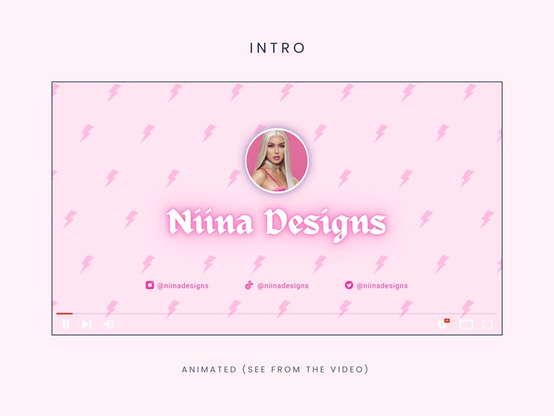 PINK 2000s Youtube Channel Branding Kit Banner Animated - Etsy