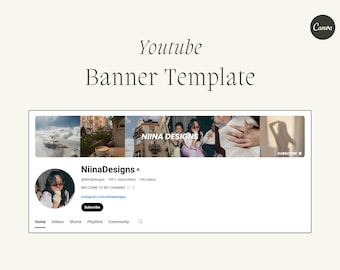 MODERN Youtube Channel Banner | Editable Canva Template | Minimalistic ...