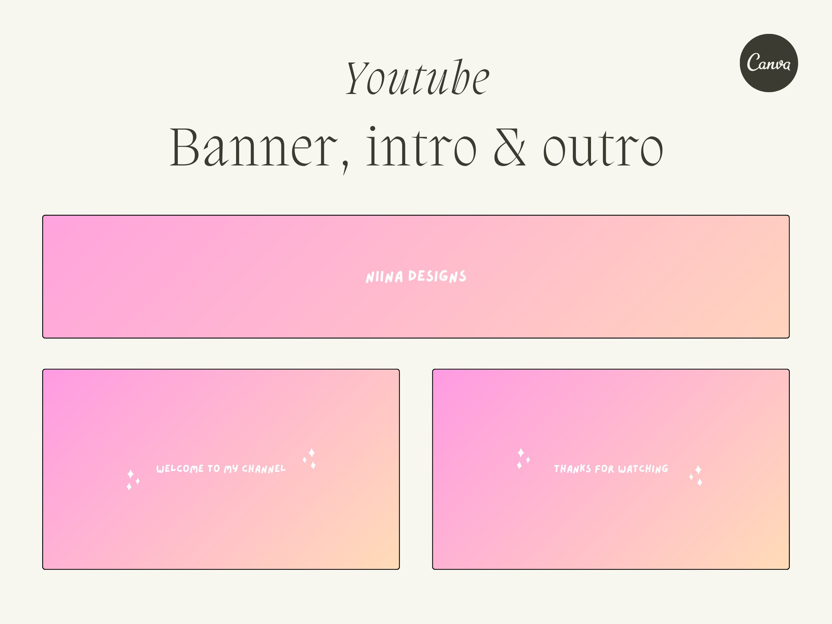 MINIMALISTIC Youtube Channel Branding Kit | Banner, Animated Intro and ...