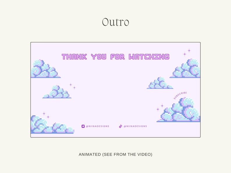 PIXEL CLOUD Youtube Channel Branding Kit | Banner, Animated Intro and ...