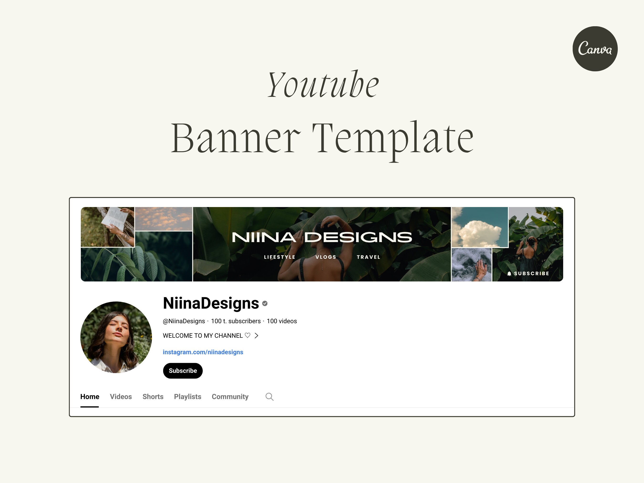MODERN Youtube Channel Banner | Editable Canva Template | Minimalistic ...