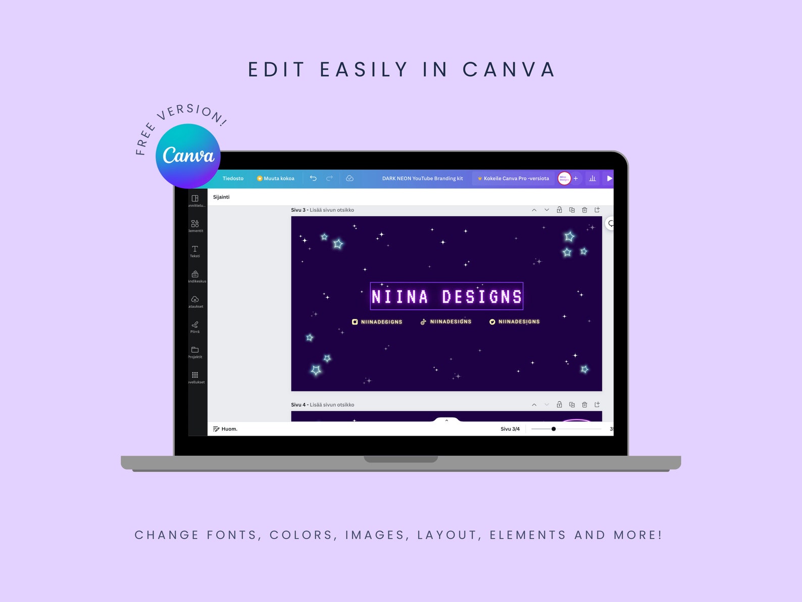 DARK NEON Youtube Channel Branding Kit | Banner, Animated Intro and ...