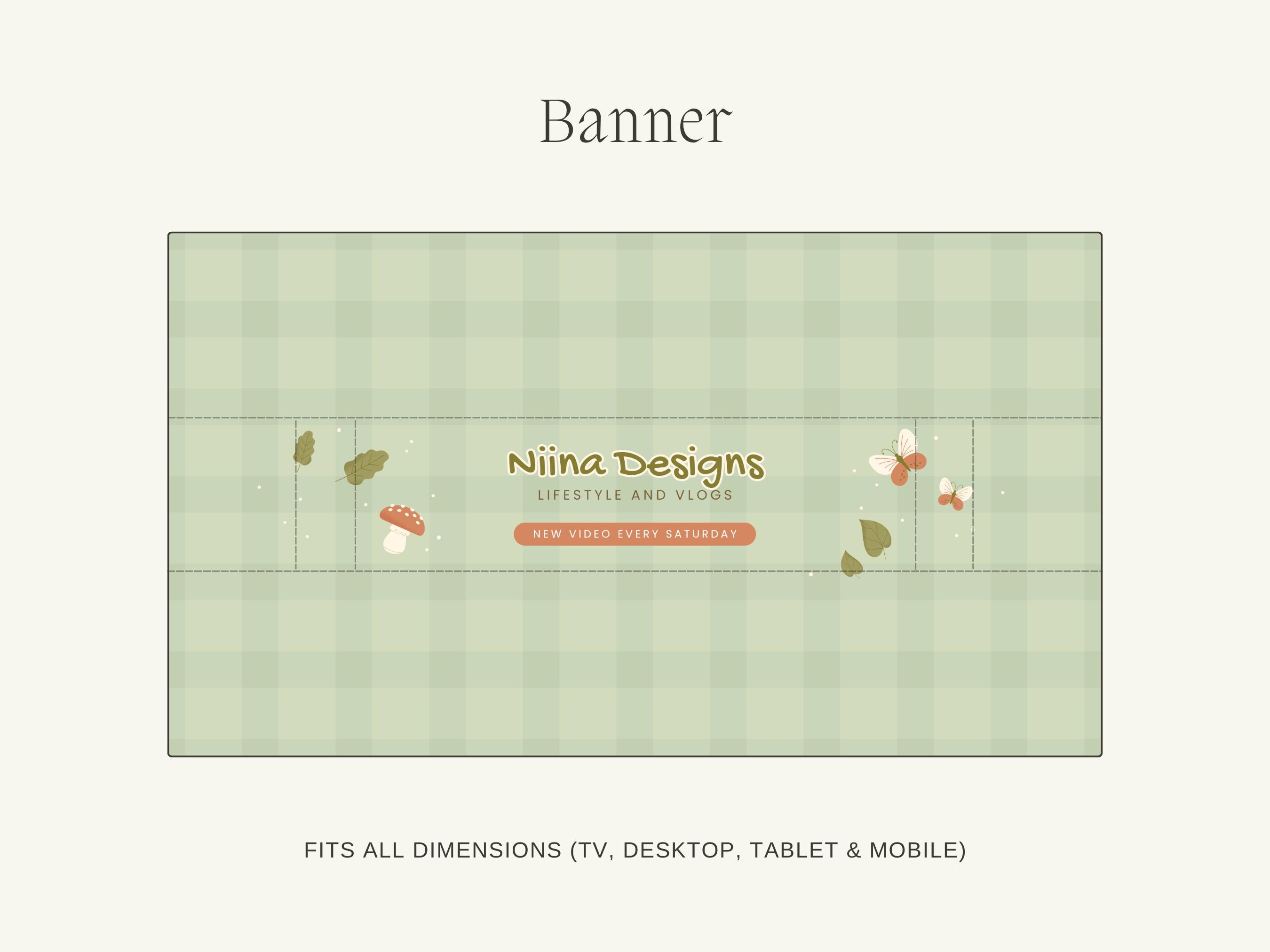 COTTAGE CORE Youtube Channel Banner | Editable Canva Template | Forest ...
