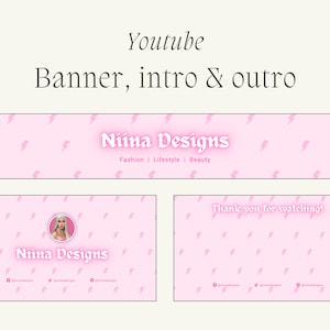 PINK 2000s Youtube Channel Branding Kit | Banner, Animated Intro and ...