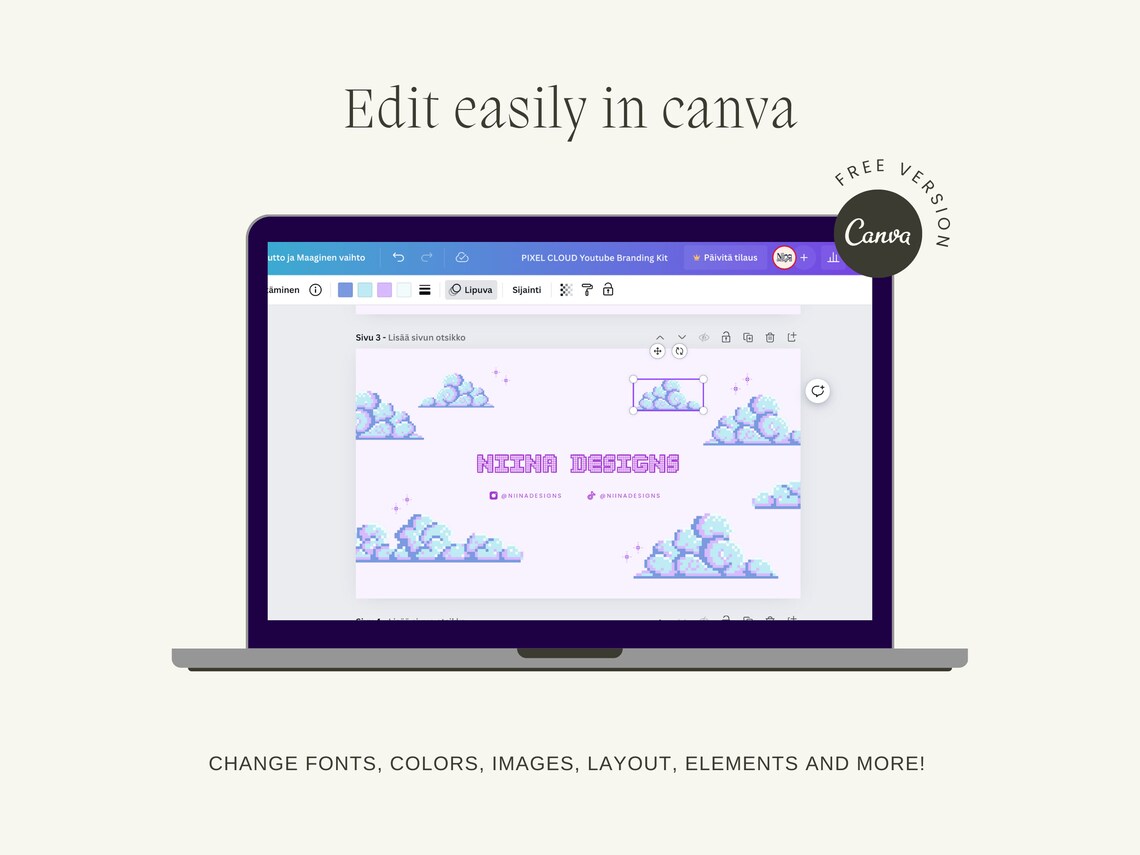 PIXEL CLOUD Youtube Channel Branding Kit | Banner, Animated Intro and ...