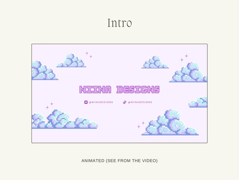 PIXEL CLOUD Youtube Channel Branding Kit | Banner, Animated Intro and ...