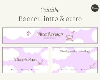 COTTAGE CORE Youtube Channel Branding Kit | Banner, Animated Intro and ...