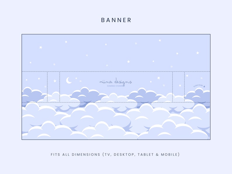 BLUE CLOUDS Youtube Channel Branding Kit Banner, Animated Intro and ...