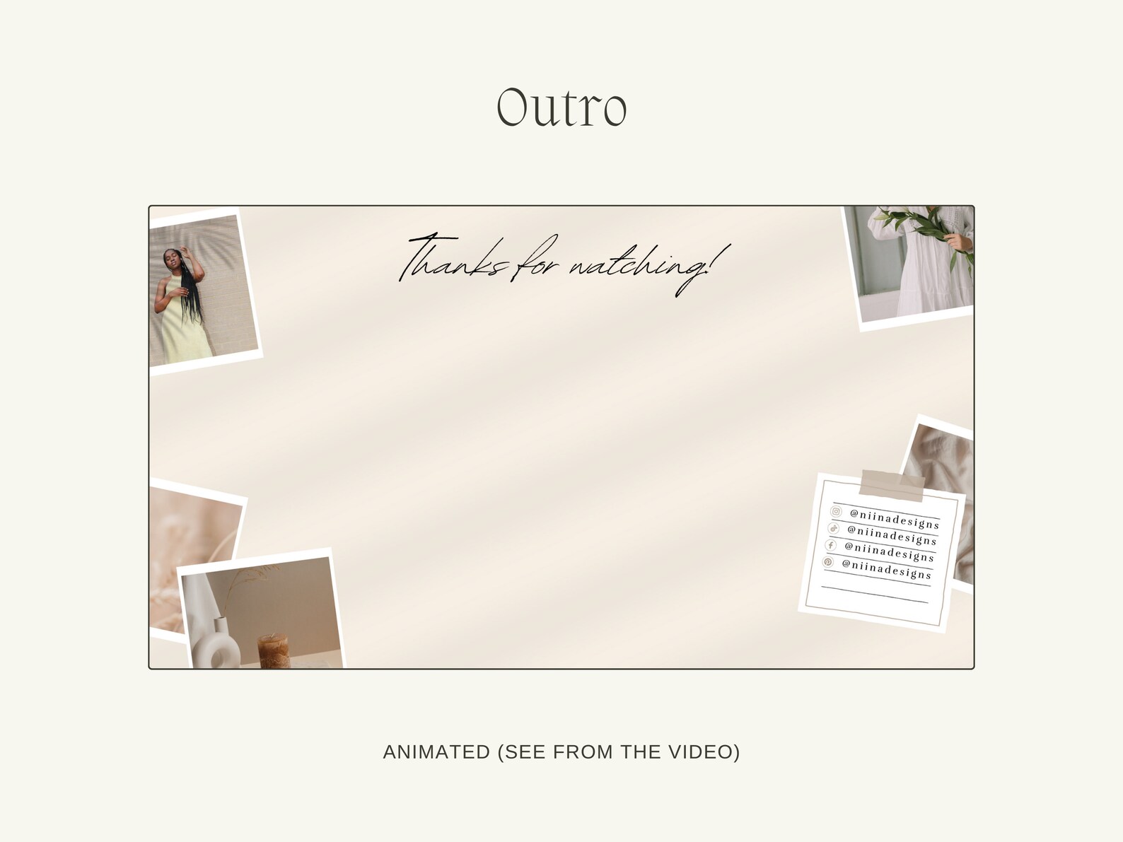 BEIGE BOHO Youtube Channel Branding Kit | Banner, Animated Intro and ...