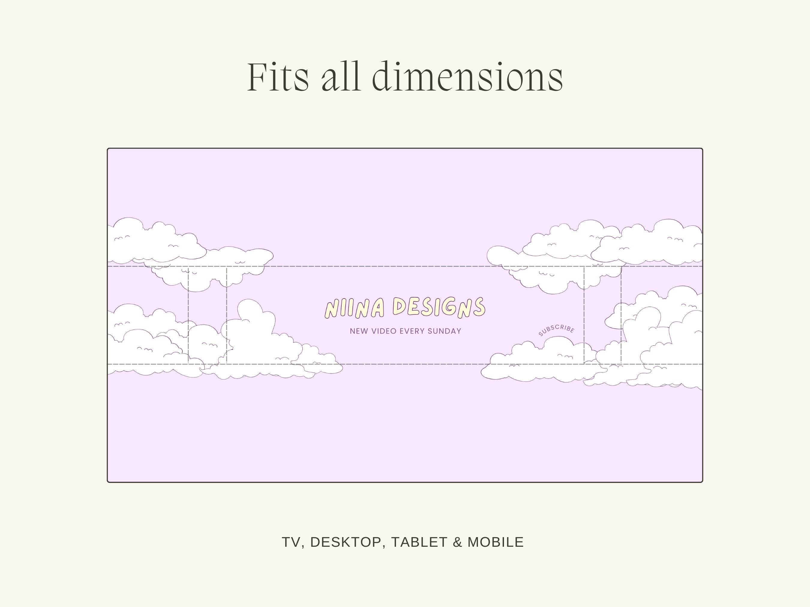 PASTEL SKY Youtube Channel Banner | Editable Canva Template | Soft ...