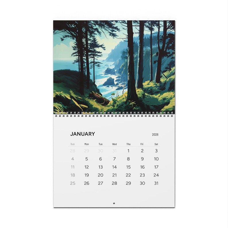 2026 Nature Art Calendar - California Redwoods, Lost Coast ...