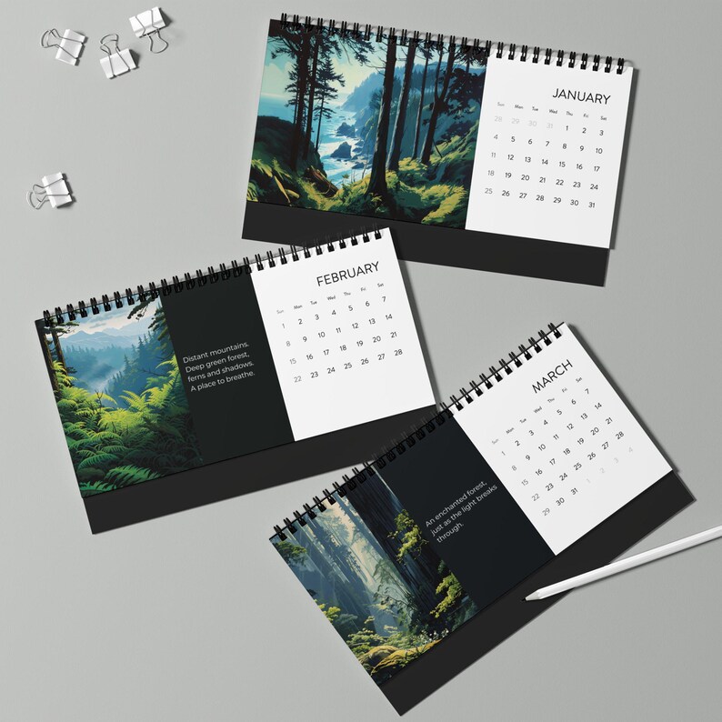 2026 Nature Art Desk Calendar, California Redwoods, North Coast ...