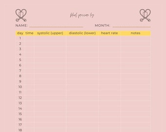 Blood Pressure, Blood Pressure Tracker, Bloodpressure Tracker, High ...