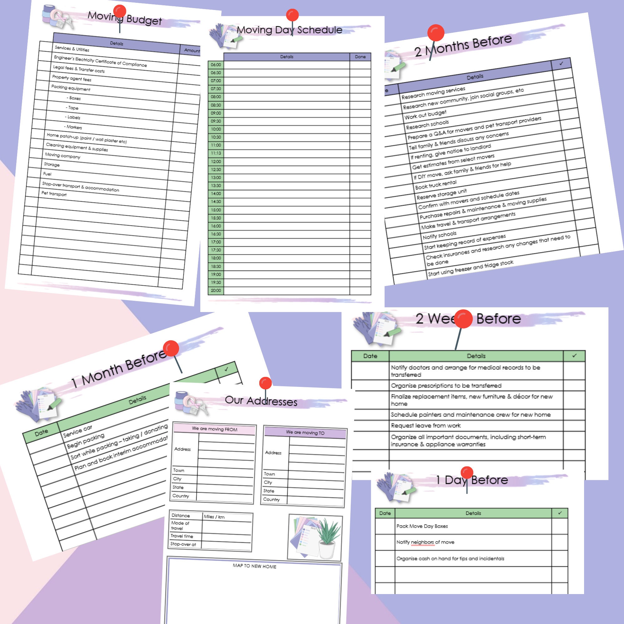 Moving Planner Printable in 3 Formats - Etsy