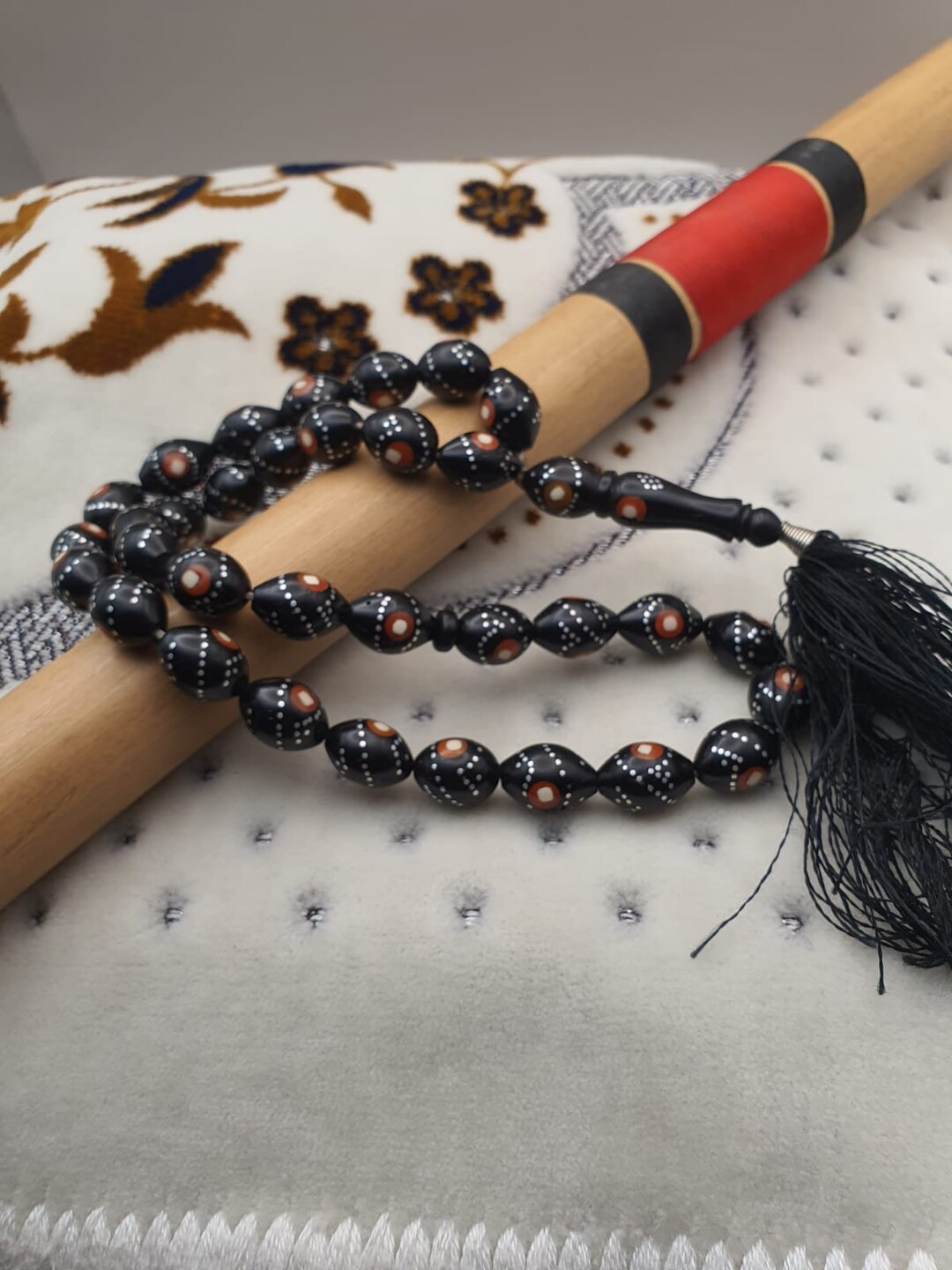 Egyptian Black Coral Yusr 33 Prayer Beads Tasbeeh With Silver - Etsy