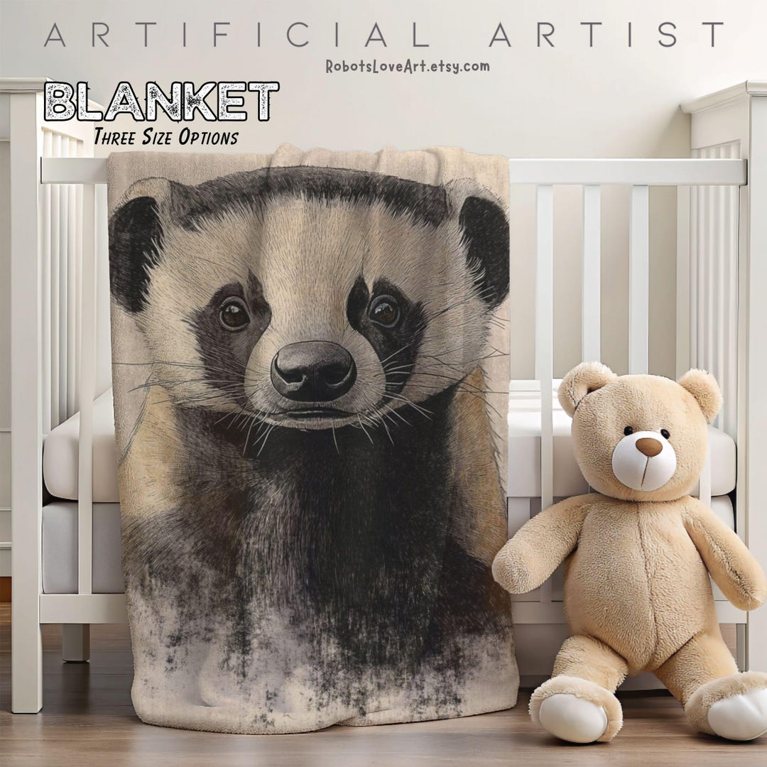 Pretty Cute Grunge Honey Badger Minimalistic Design, Cozy Throw for Mom ...