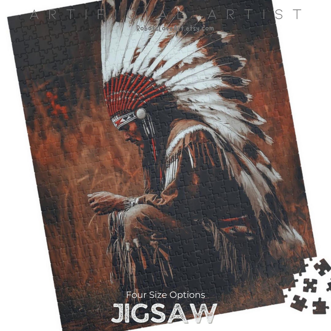 Jigsaw Puzzle, Native American Cherokee Art, 110, 252, 520, 1014-piece ...