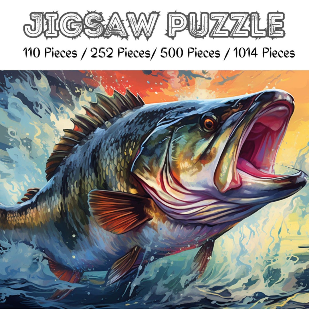 Big Fish Jigsaw Puzzle Big to Small Sizes 500 Piece 1000 Piece Office ...
