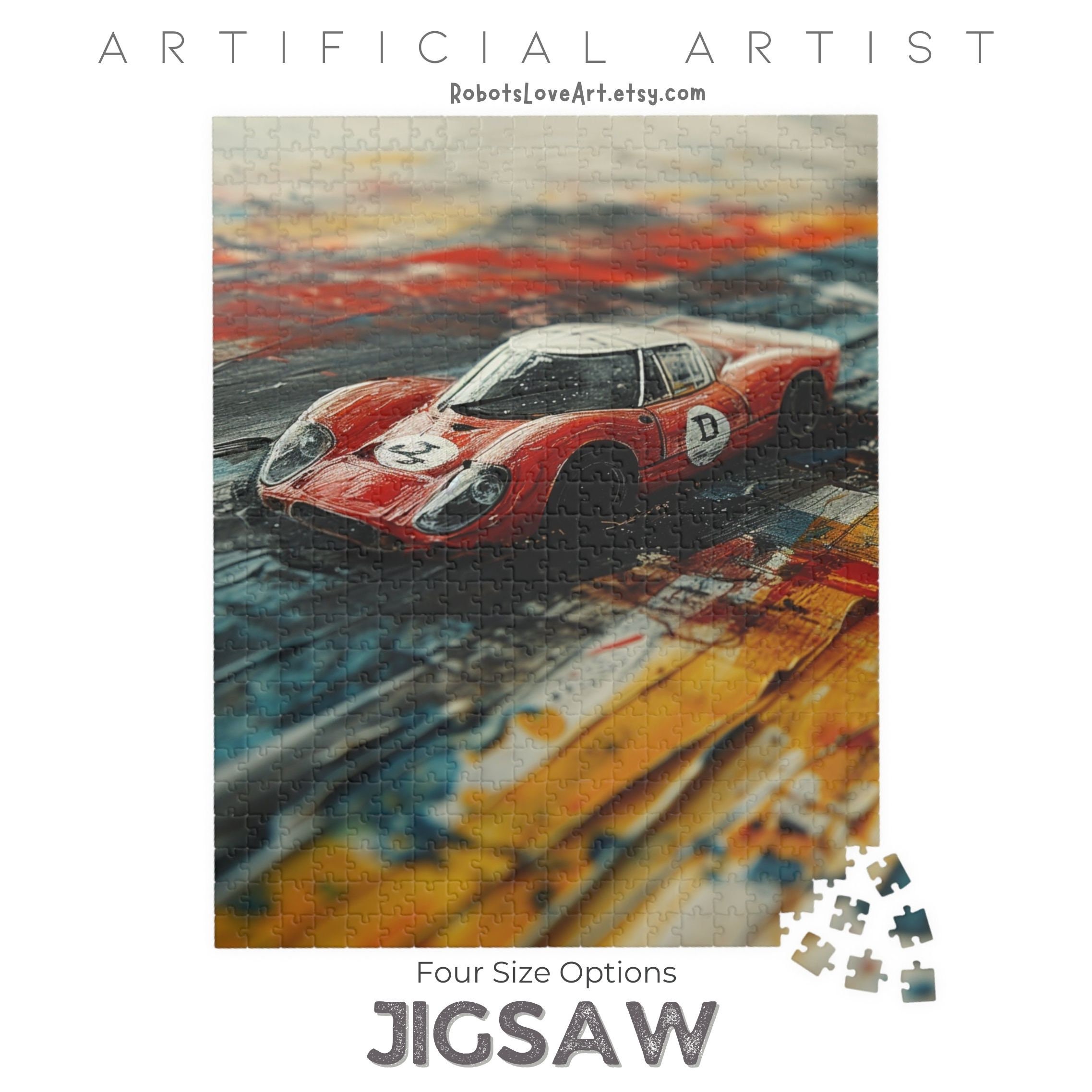Abstract 3D Race Car Jigsaw Puzzle Intricate Puzzle Gift Puzzle Lover ...