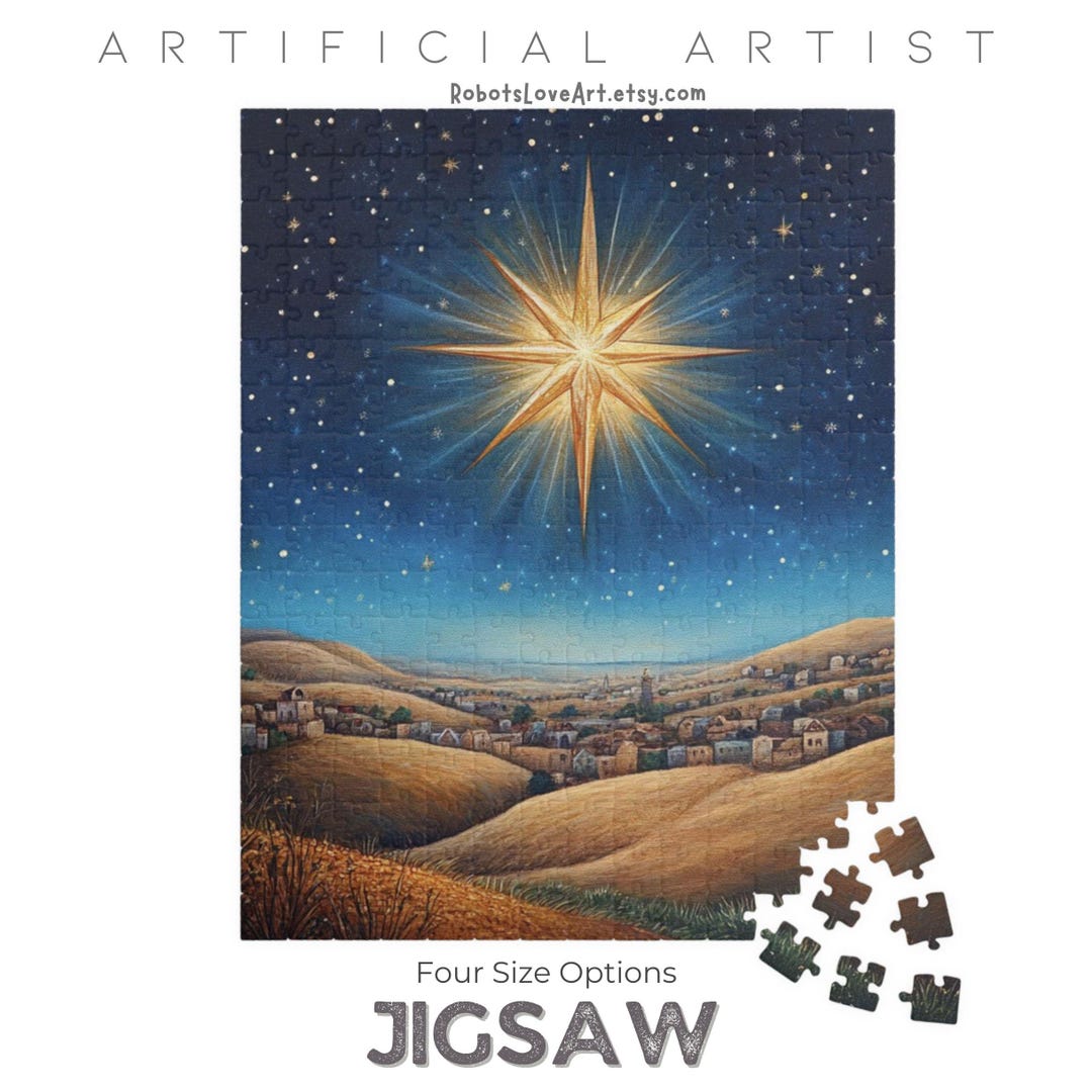 Puzzle, Bethlehem Village View Nighttime Star of David Jigsaw 110 252 ...