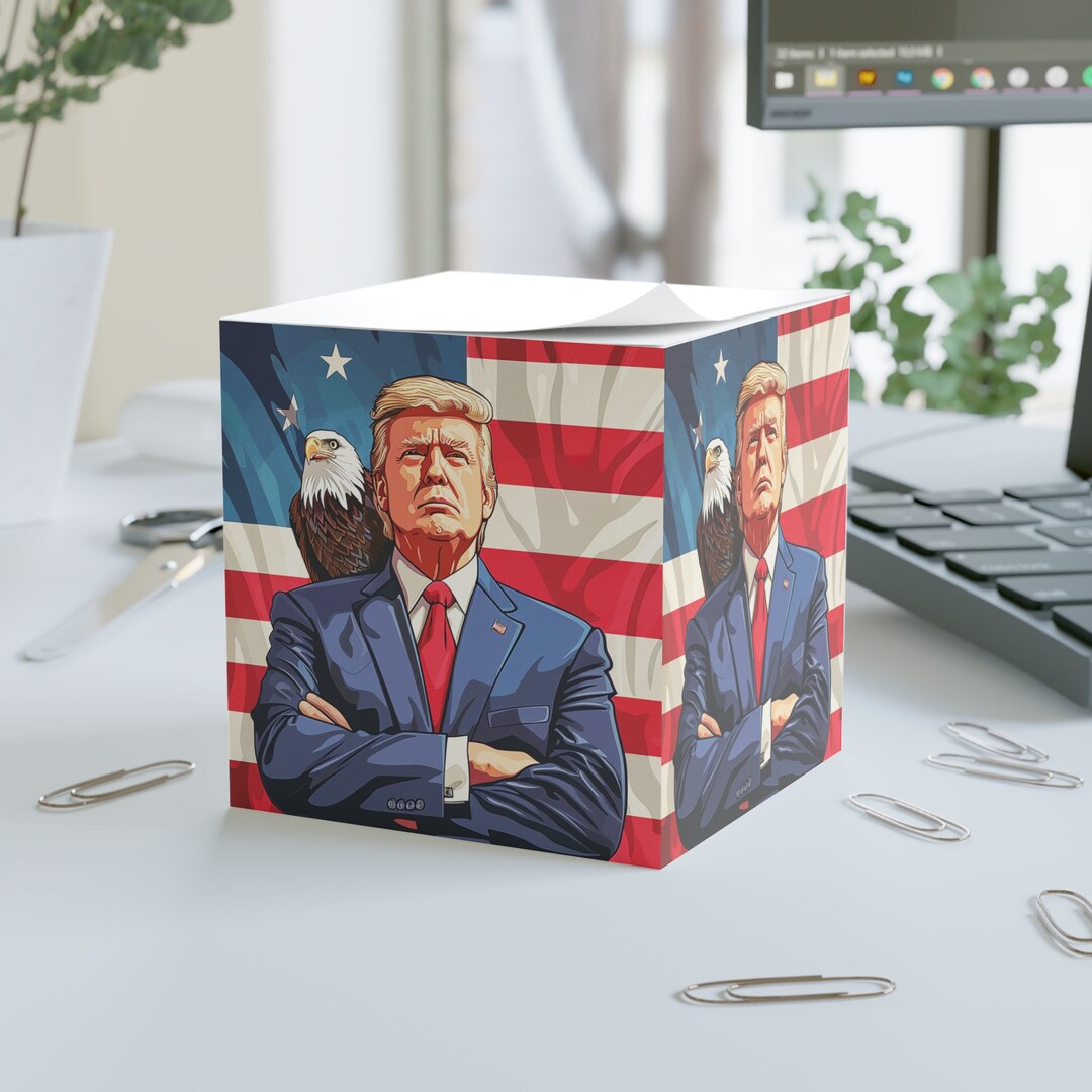 3D Chess and 4D Cube Donald Trump Note Cube Man Cave Decor MAGA 2024 ...