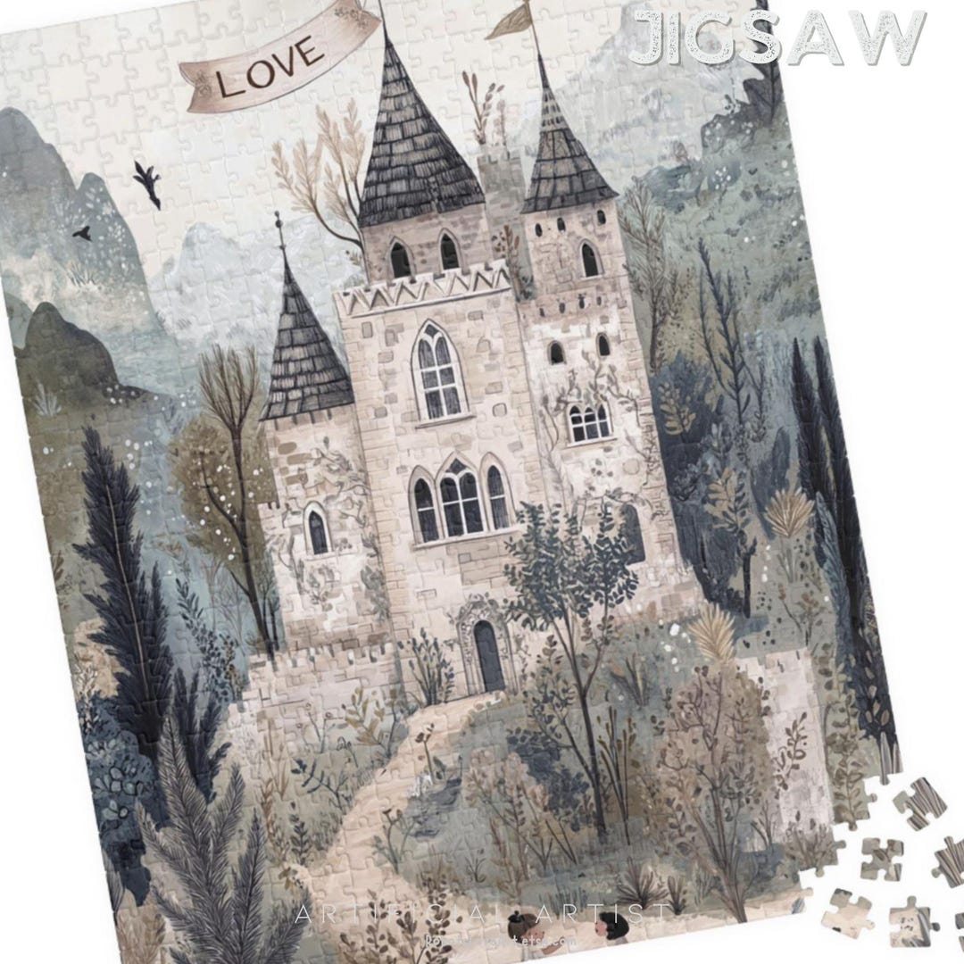 Jigsaw Puzzle, Princess Castle on the Hill, Fantasy Puzzle, Fairy Tale ...