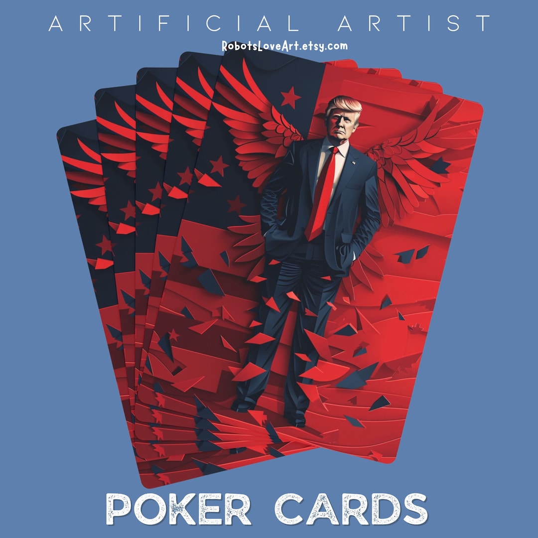 Donald Trump Red Background Poker Cards Gift for Man Cave Decor ...