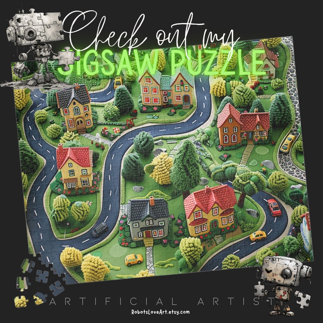 Little Town Jigsaw Puzzle Intricate Puzzle Gift for Puzzle Lover Puzzle ...