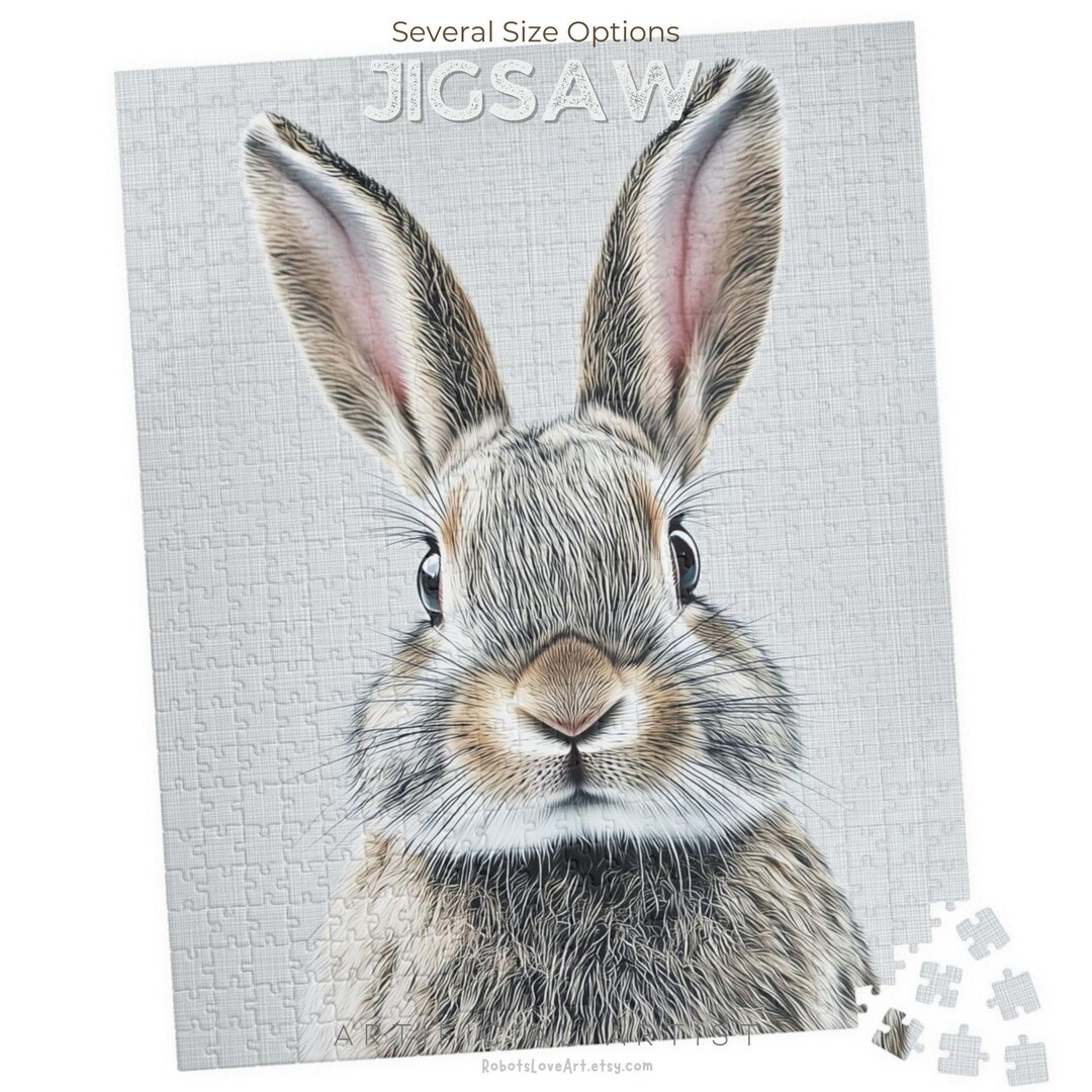 Puzzle, Cute Minimalist Easter Bunny, Jigsaw Game, Rabbit Design, Brain ...
