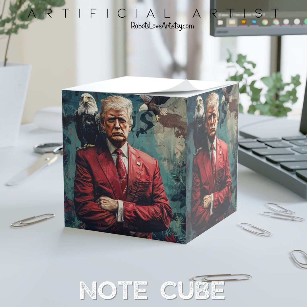 3D Chess and 4D Cube Donald Trump Note Cube Man Cave Decor MAGA 2024 ...