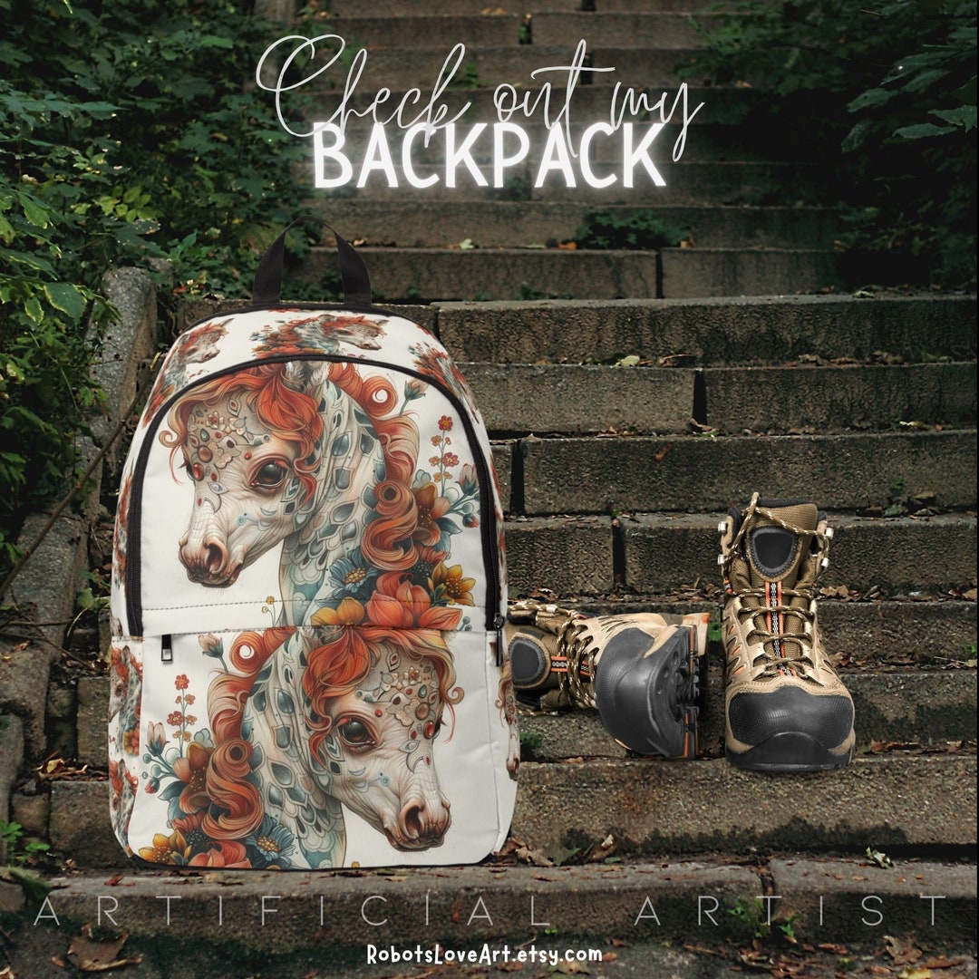 Cute Backpack Boho Baby Horse Vintage Themed Country Cottage Gift ...