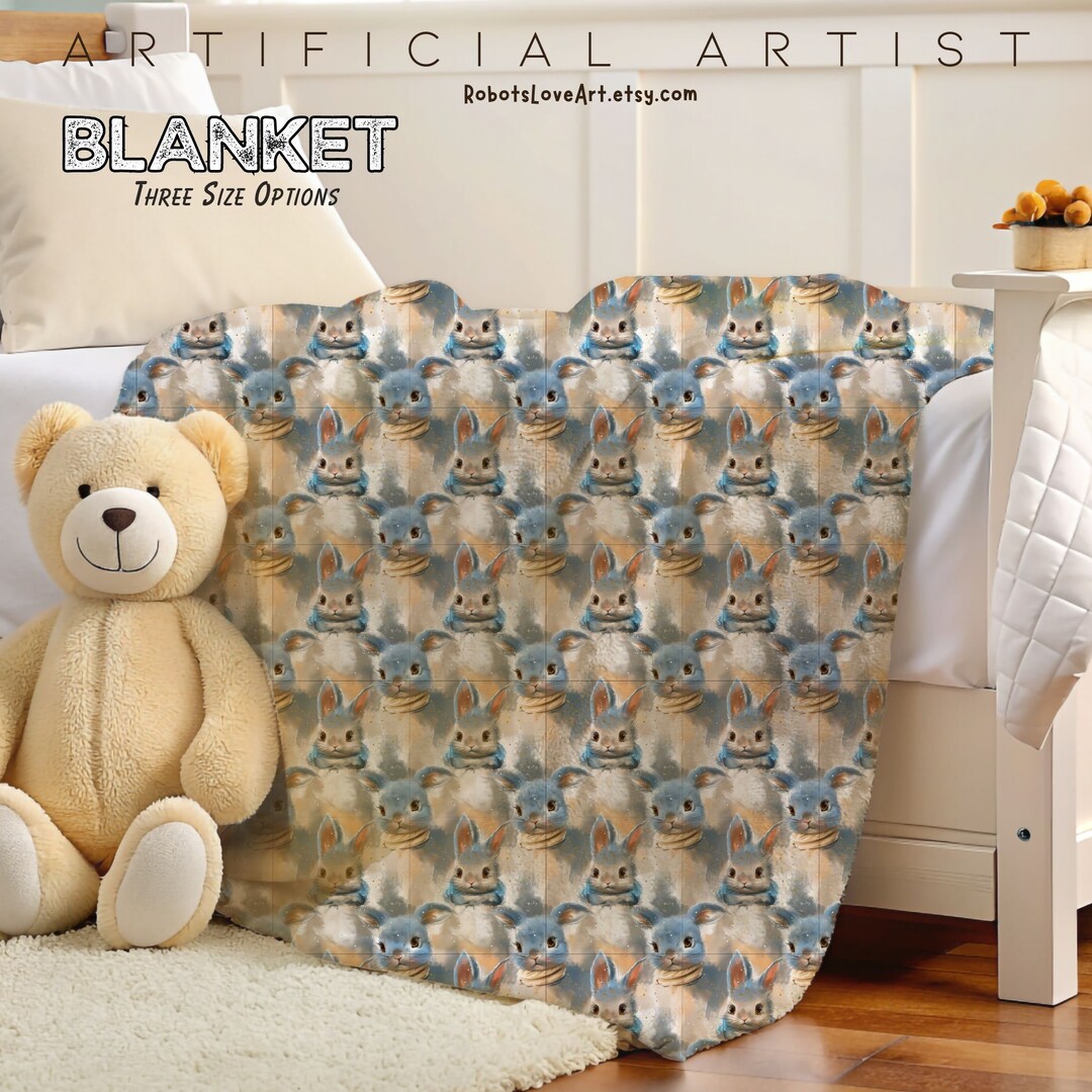 Multiplying Like Rabbits Pattern Velveteen Plush Blanket Super Soft ...