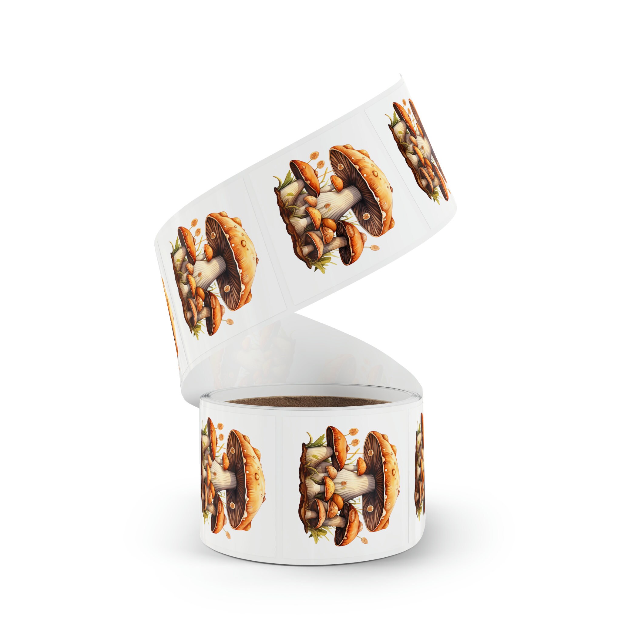 Mushroom Sticker Roll Square Mushroom Sticker Herbal Theme Sticker ...
