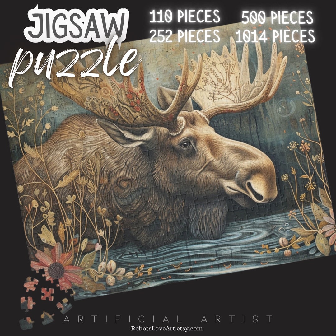 Moose Forest Peaceful Scenery Jigsaw Puzzle 500 1000 Pieces Calming ...