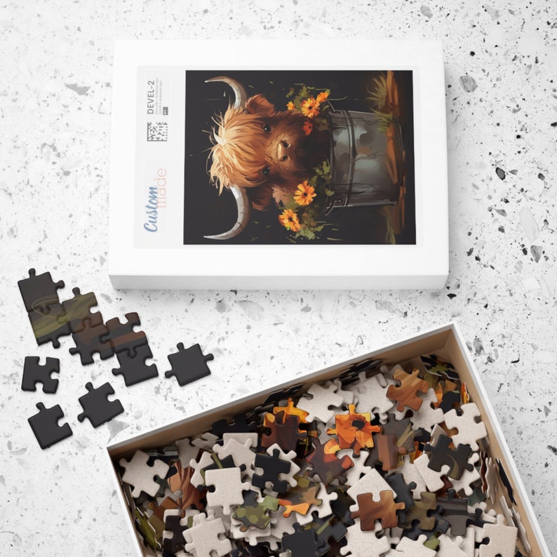 Highland Cow in a Bucket Puzzle 110,252,500, 1014-piece - Etsy