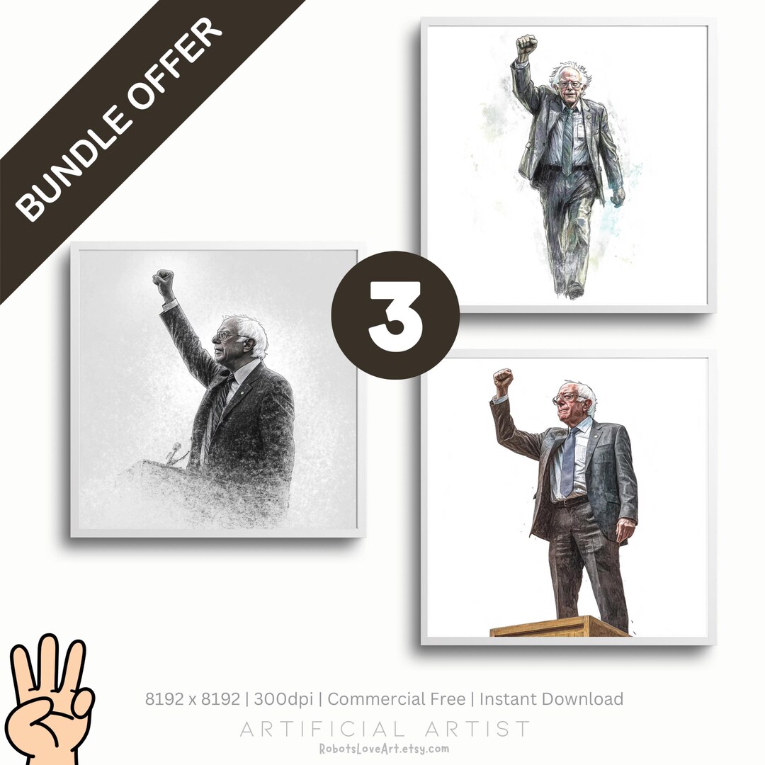 Bernie Sanders Clipart | Digital Wall Art – PNG (300 Dpi) Instant ...
