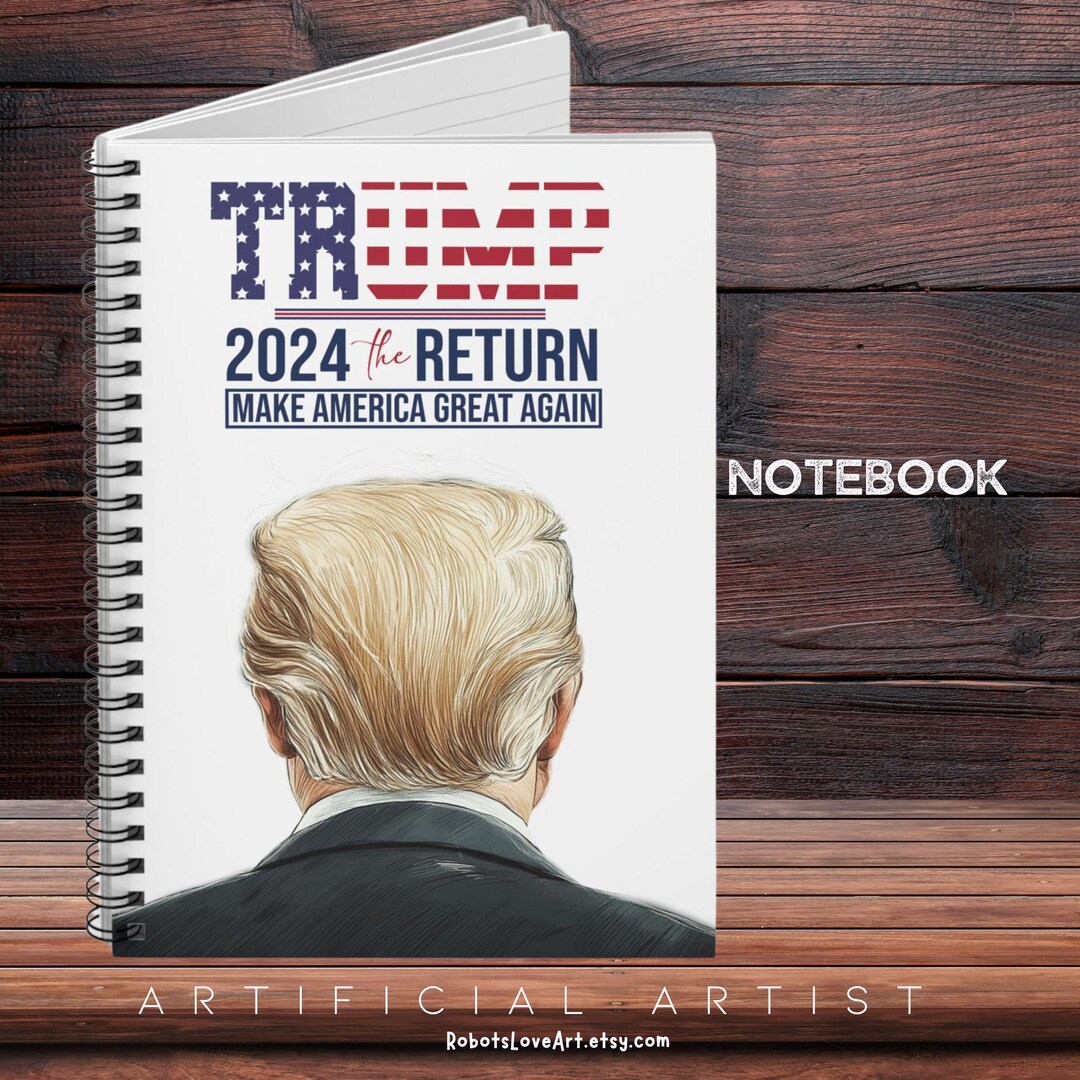 The Back of President Trumps Head Spiral Notebook Ruled Line Blue Suit ...