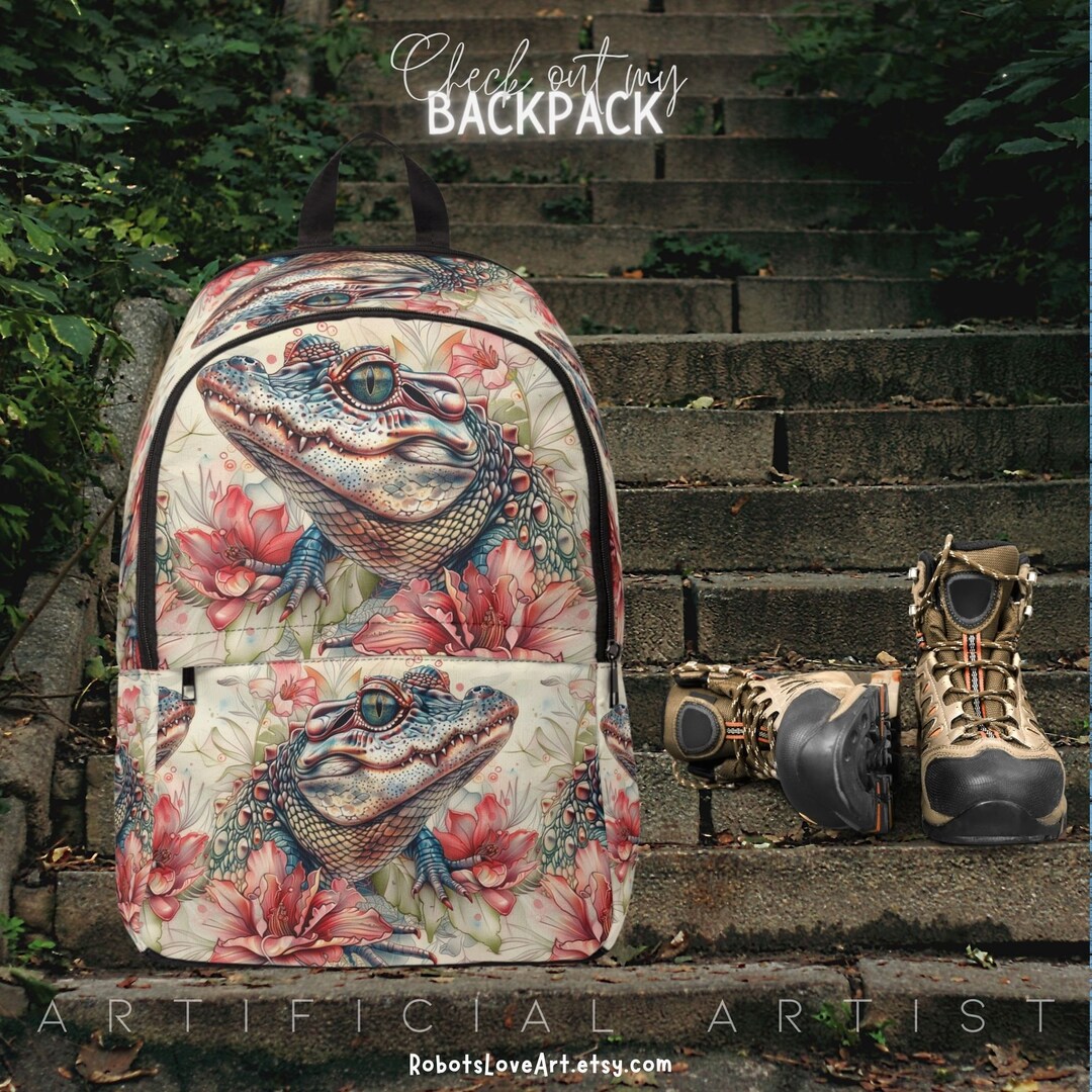 Retro Boho Alligator Backpack Cool Backpack Mens Backpack Hiking ...